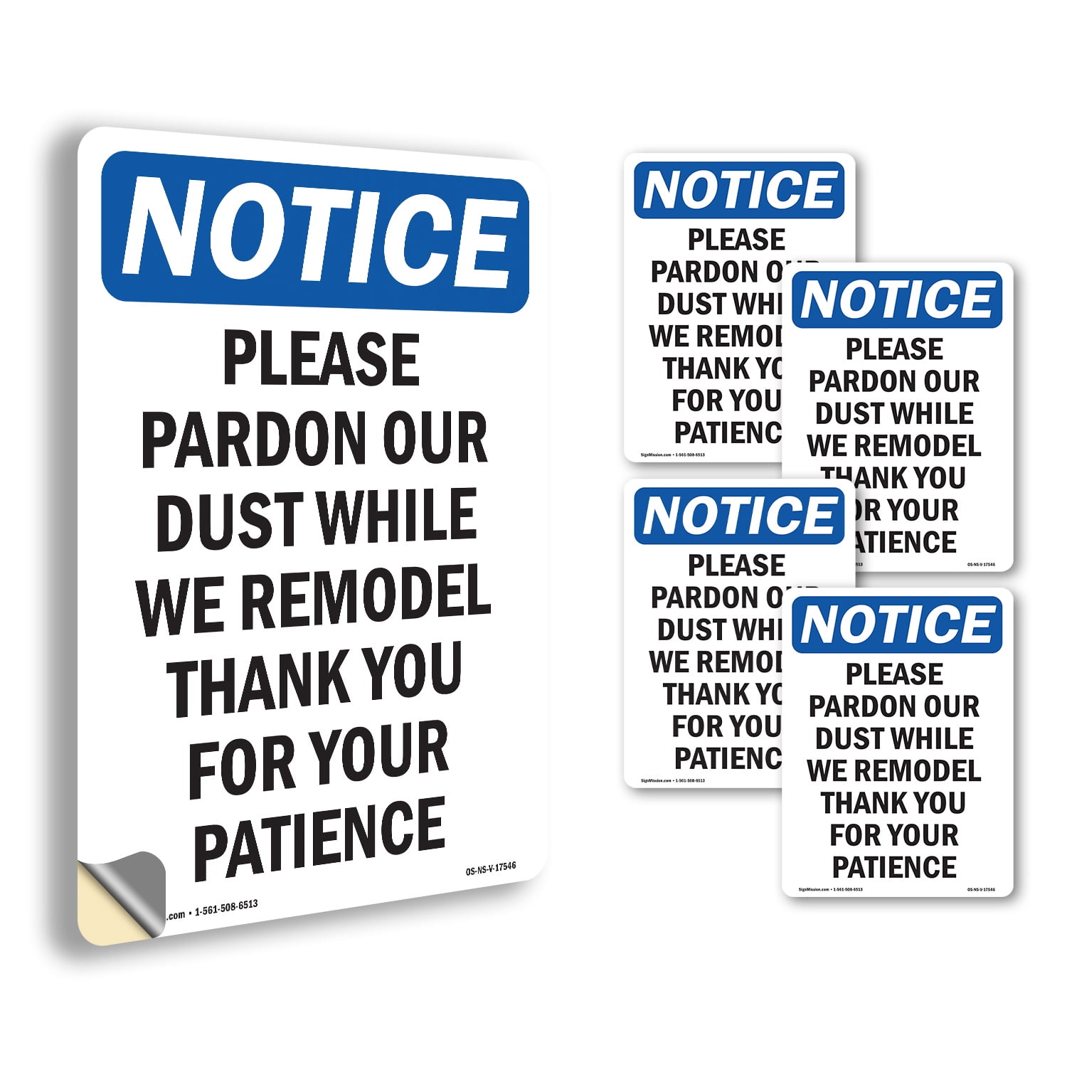Please Pardon Our Dust While We OSHA Notice Vinyl Decal Label 18 Inch x ...