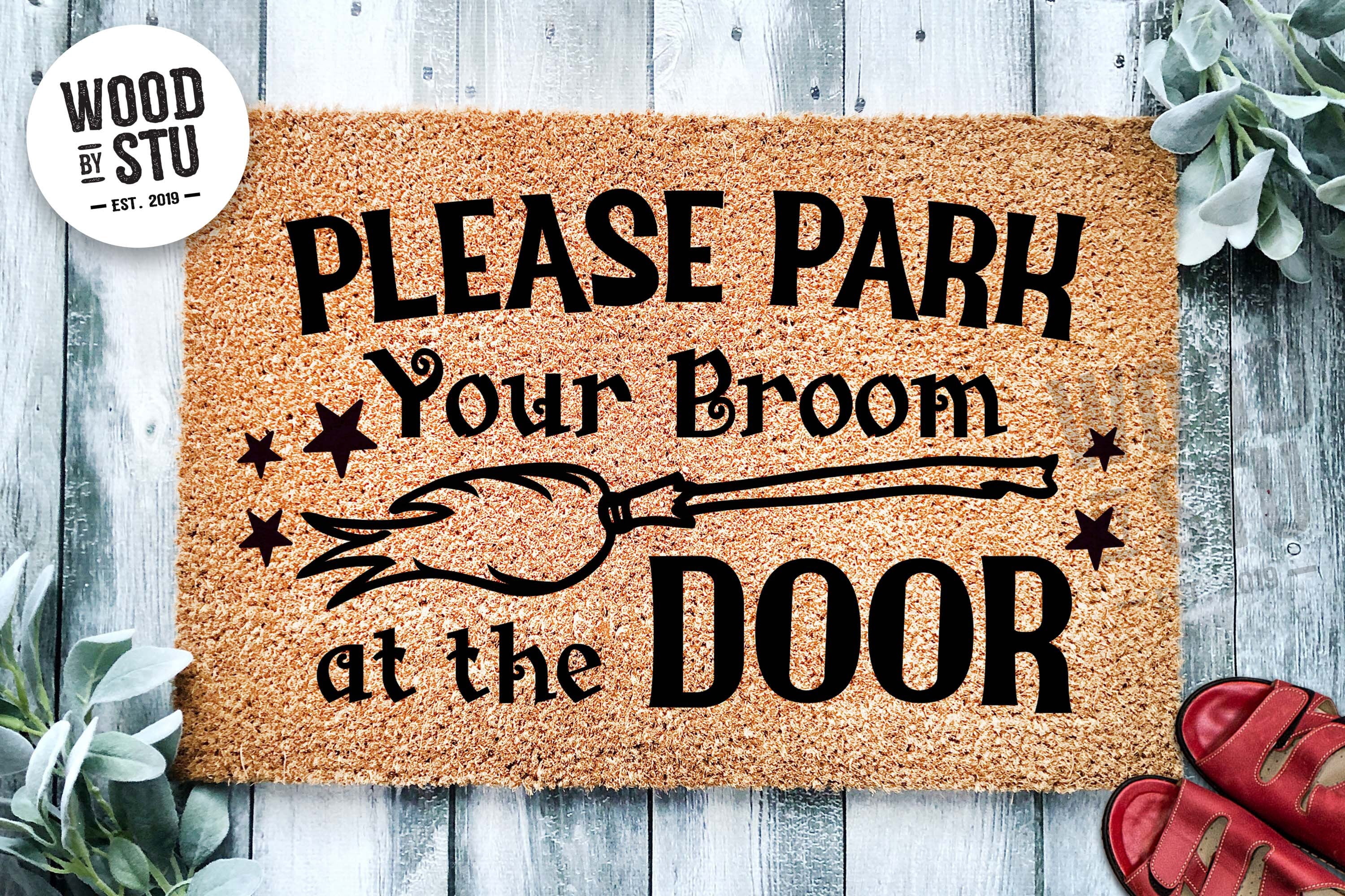 Please Park Your Broom At The Door Mat | Funny Doormat | Welcome Mat ...