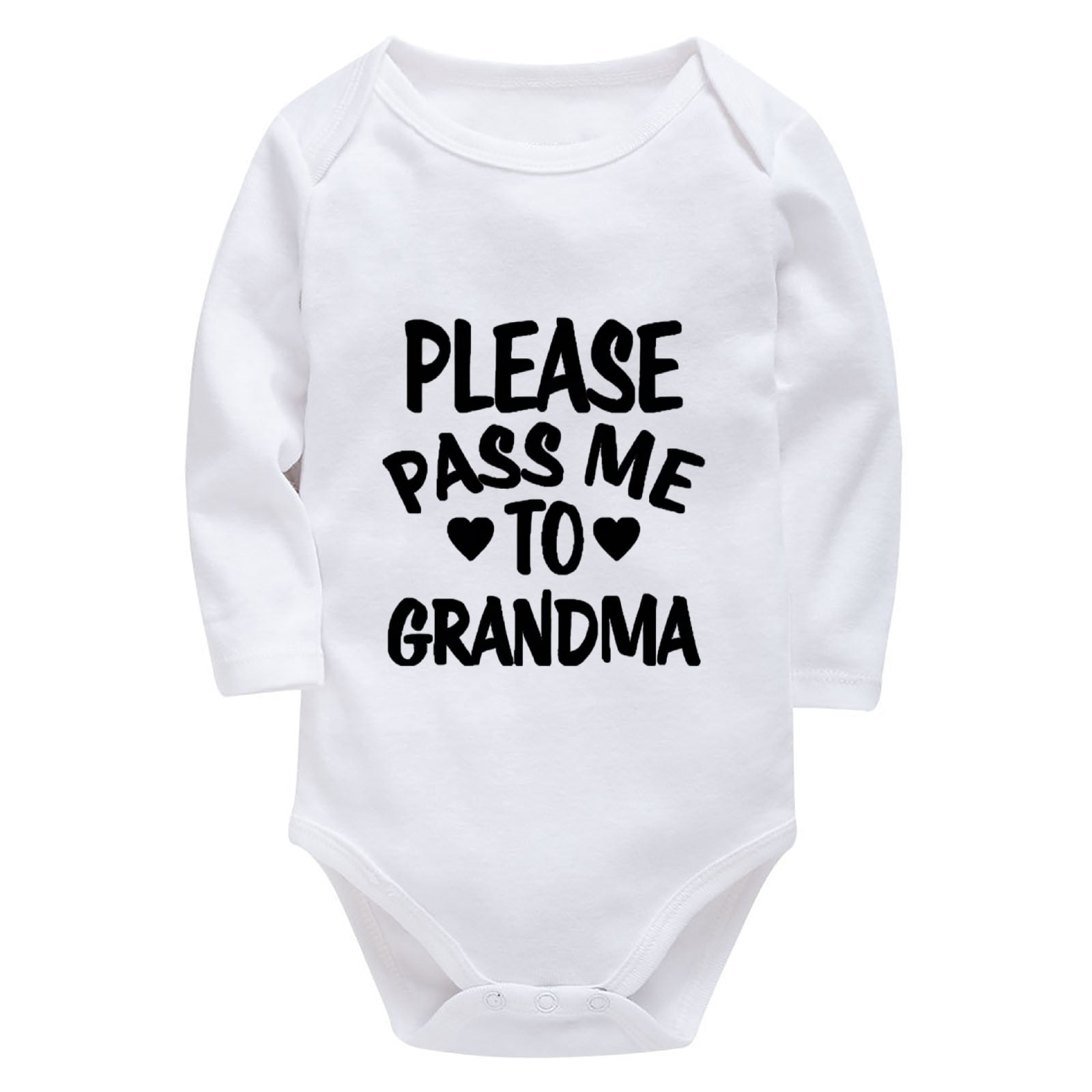 Please Pass Me To Grandma Baby Onesie White Long Sleeve Gender Neutral ...