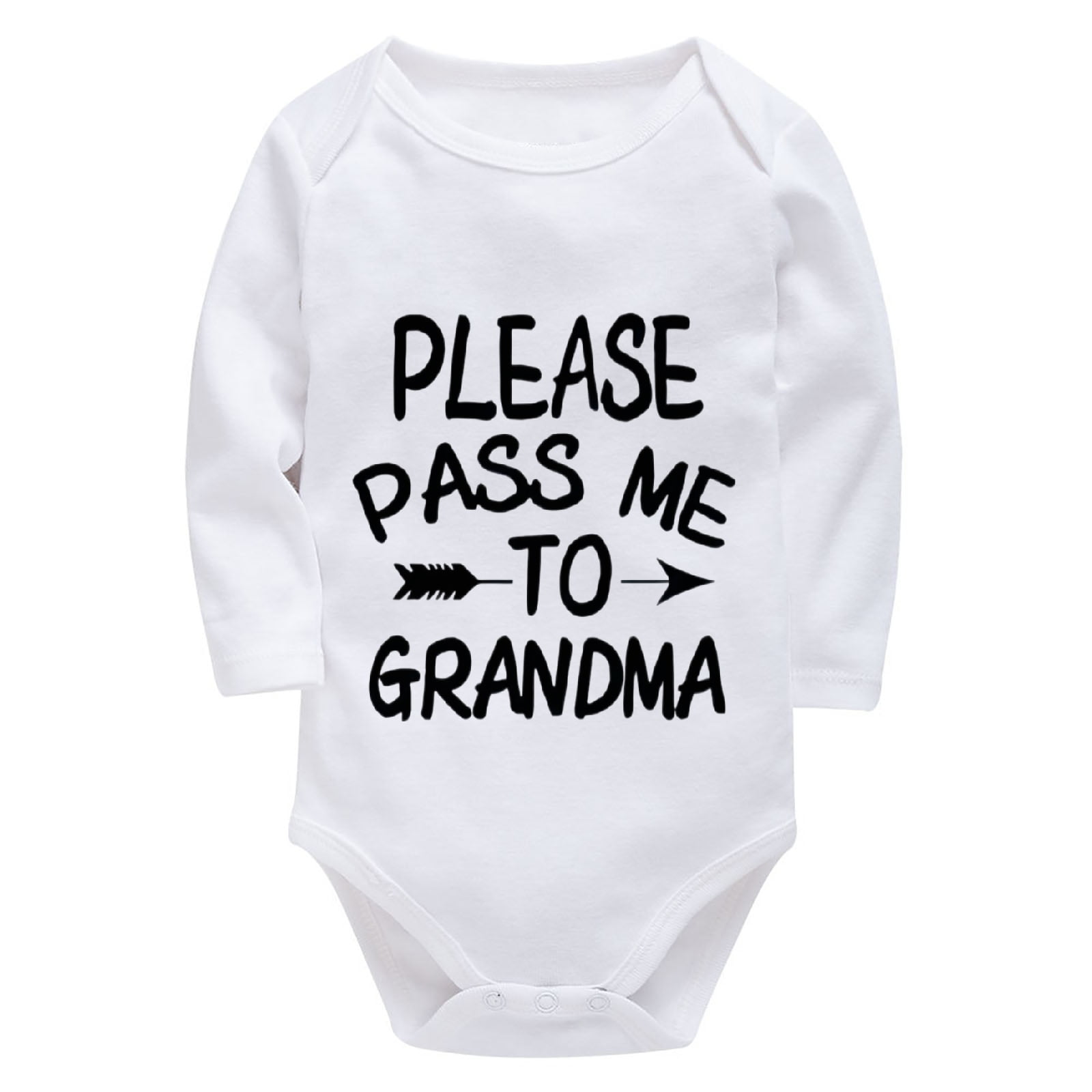 Please Pass Me To Grandma Baby Outfits Girl Long Sleeve Plain Onesie ...