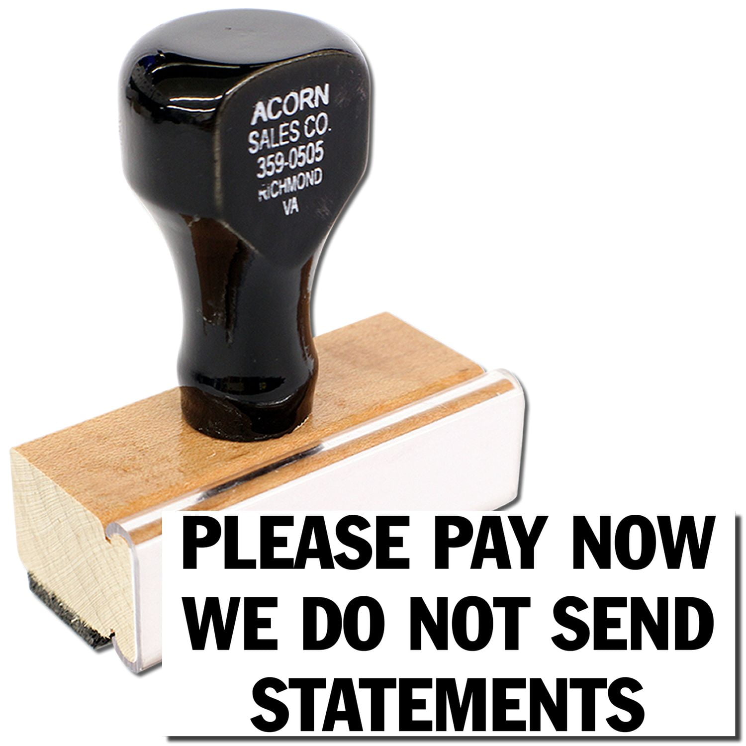 Please Pay Now No Statements Rubber Stamp, Wooden Handle Rubber Stamp ...
