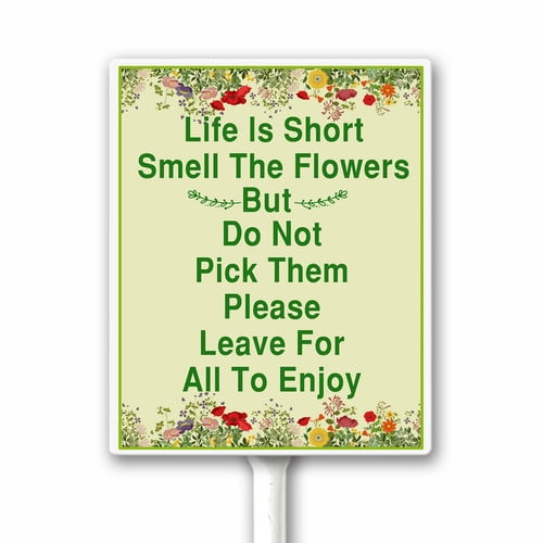 Please Do Not Pick Flower Sign, Keep Off Flowers Garden Sign, Funny ...