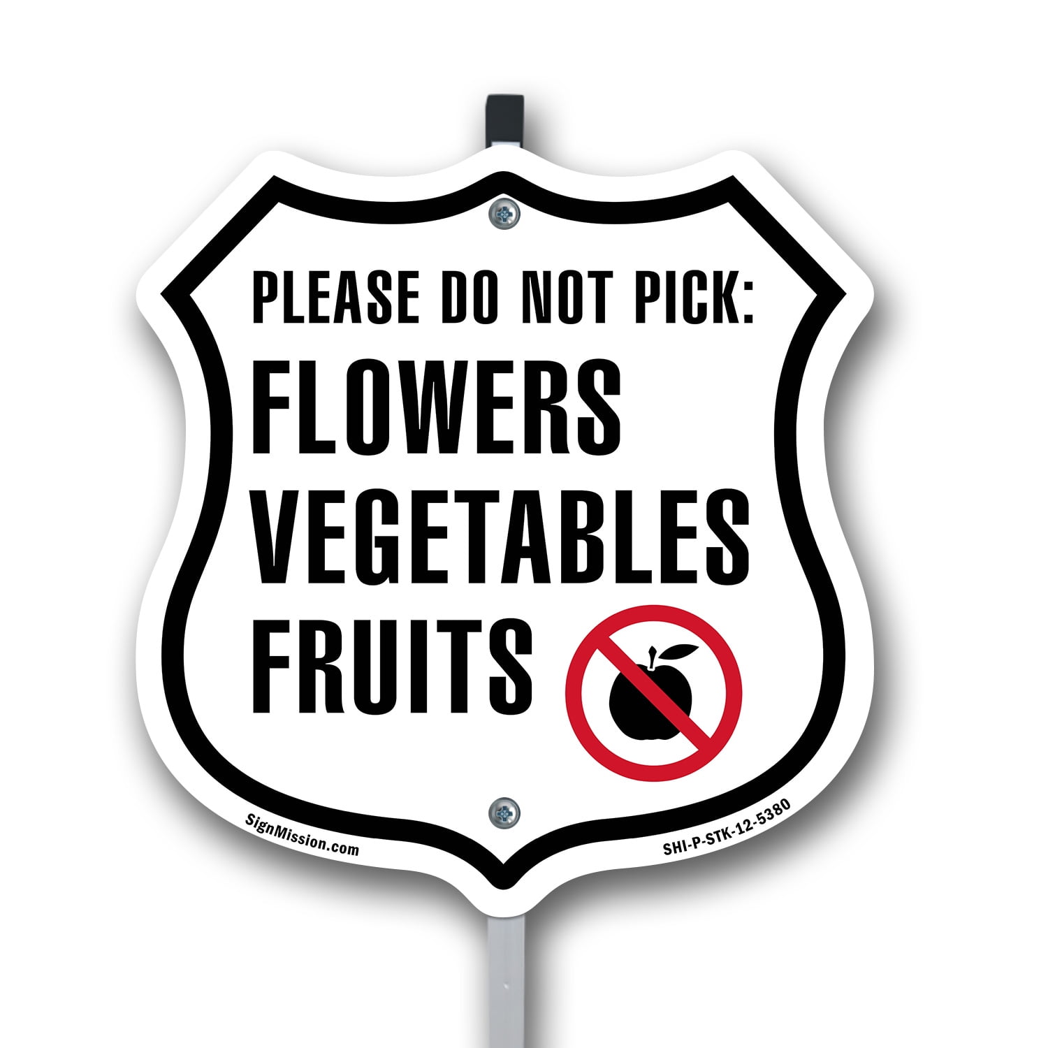 Please Do Not Pick Flowers Vegetables Fruits 12 inch X 12 inch Shield ...