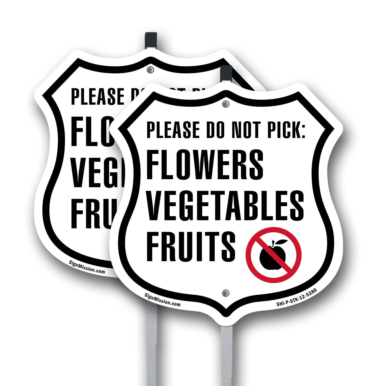 Please Do Not Pick Flowers Vegetables Fruits (2 Pack) 12 inch X 12 inch ...
