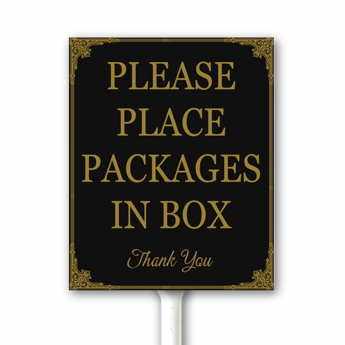 Please Place Packages in Box Yard Sign with Stakes for Front Door ...