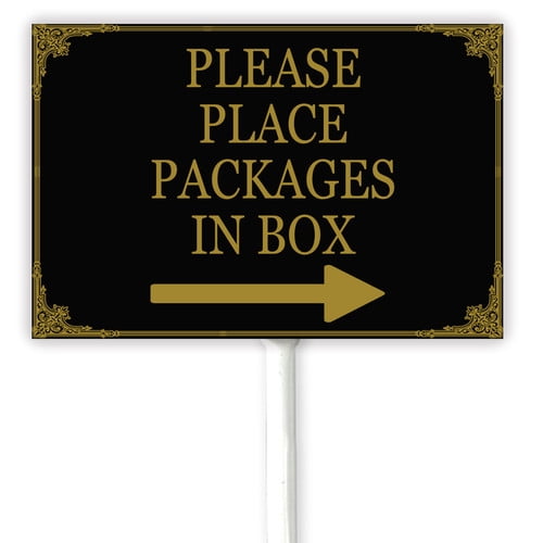 Please Place Packages in Box Yard Sign with Stakes for Front Door ...