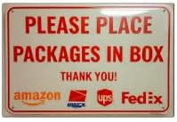Please Place Packages In Box Composite Signs 8"x12" For Outdoor ...