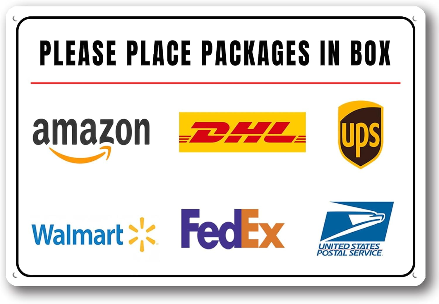 Please Place Packages In Box - Delivery Sign for Outdoor Aluminum 6x8 ...
