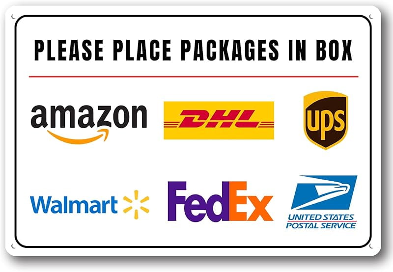 Please Place Packages In Box - Delivery Sign for Outdoor Aluminum (In ...
