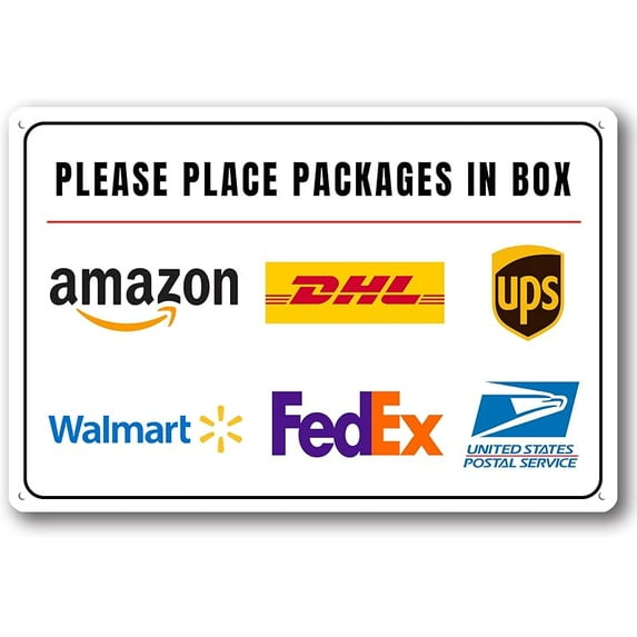 Please Place Packages In Box - Delivery Sign for Outdoor Aluminum (In ...