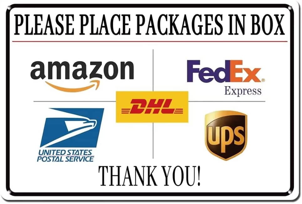Please Place Packages in Box Delivery Sign for Outdoor Use 12x8 Inch ...