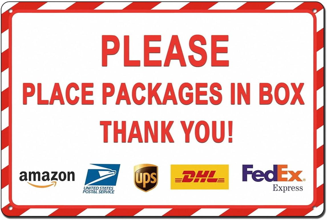 Please Place Packages in Box Delivery Sign for Outdoor Use Rust-Free ...