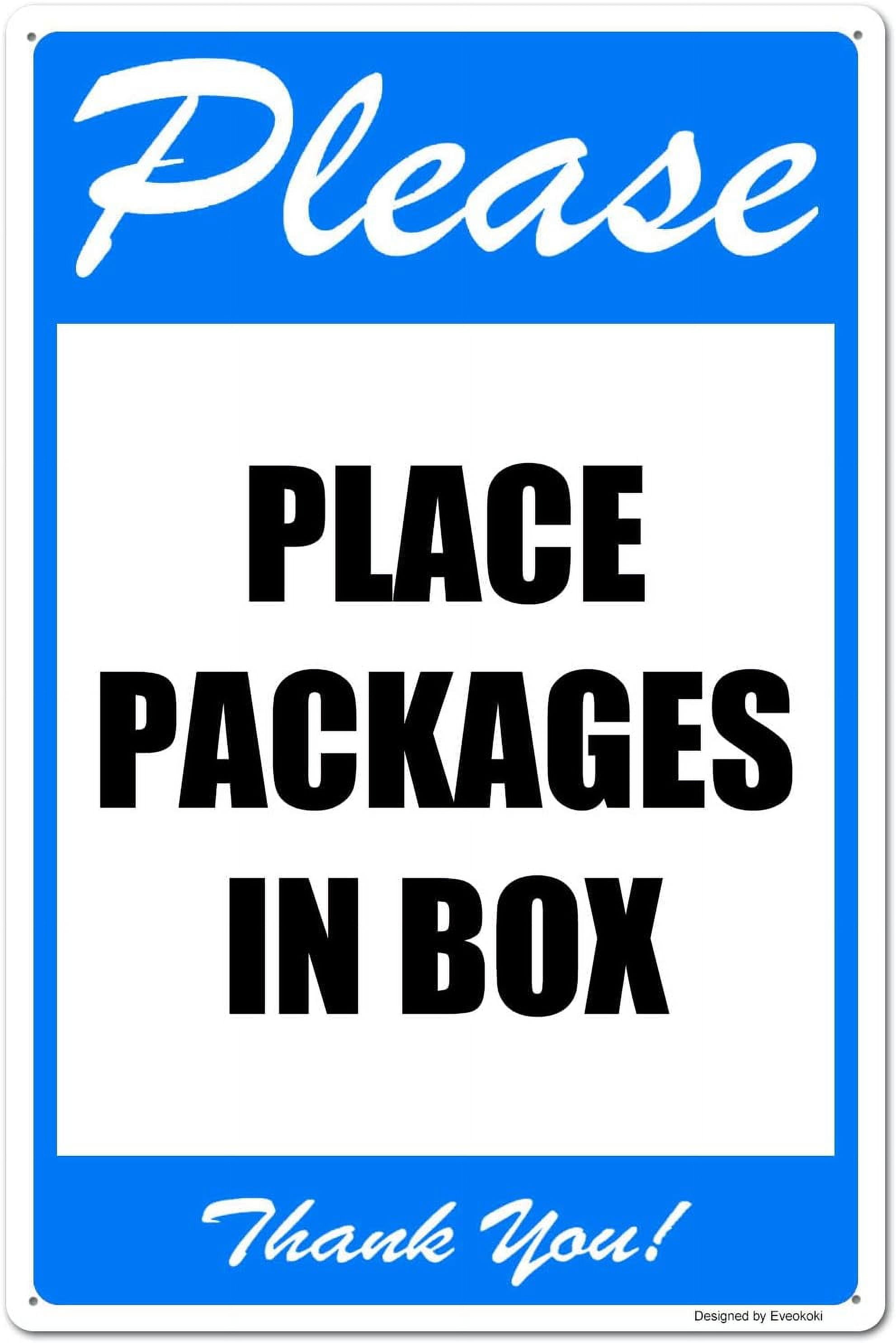 Please Place Packages in Box Thank You Signs Metal Tin Sign 8x12inch ...