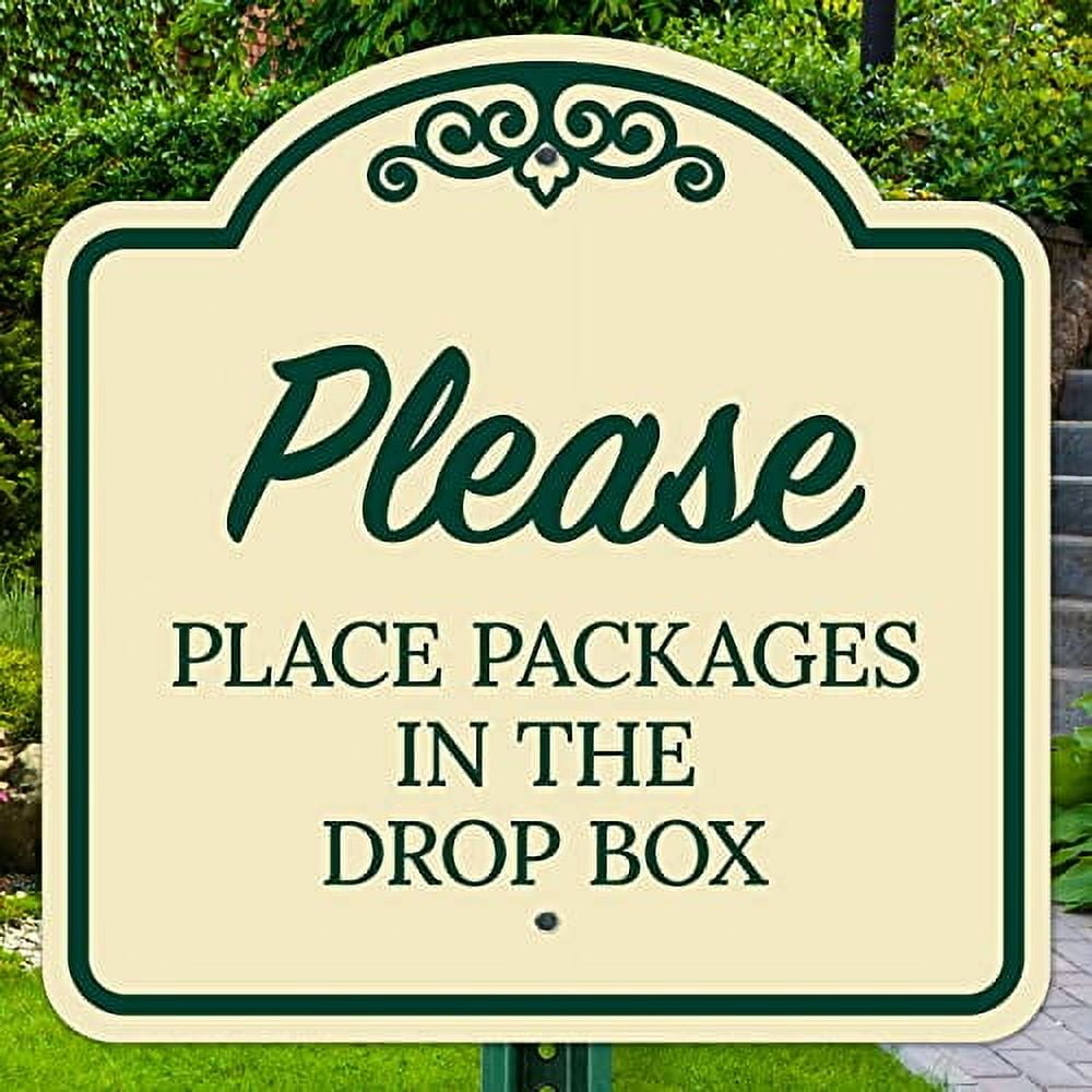 Please Place Packages in The Drop Box Décor Sign, Green Light, 24x24 ...