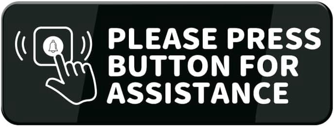 Please Press Button For Assistance Hand On Button Sign 3x9 Inch Acrylic ...