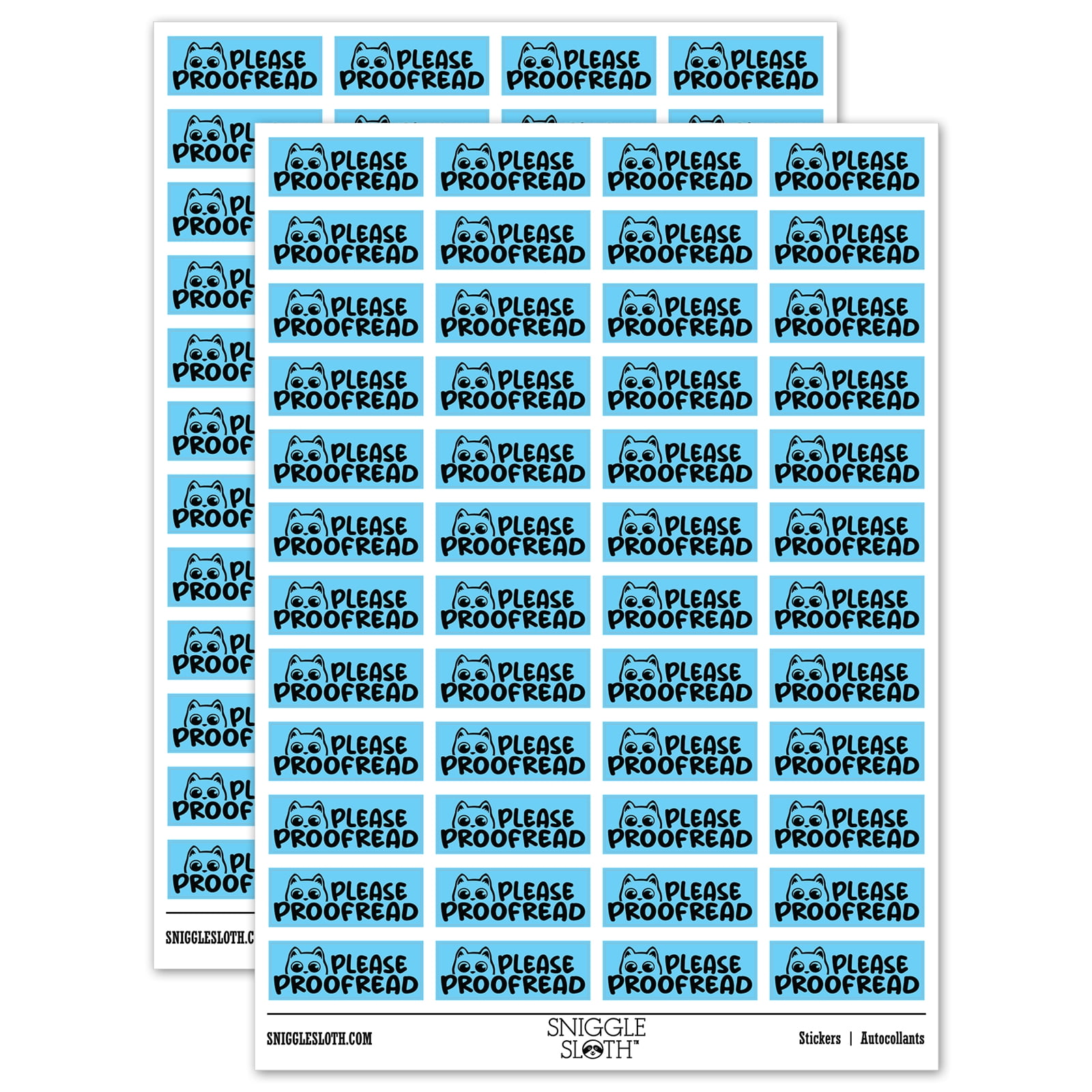 Please Proofread Teacher Student School Sticker Set - Light Blue ...