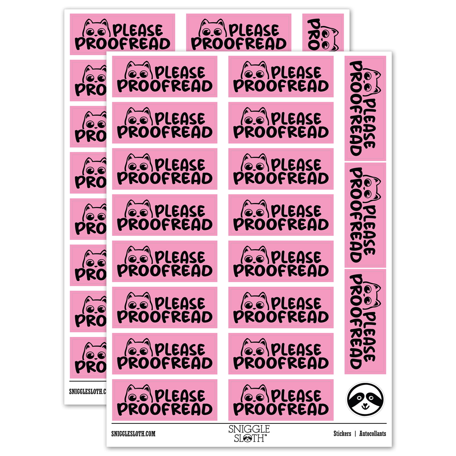 Please Proofread Teacher Student School Sticker Set - Light Pink ...