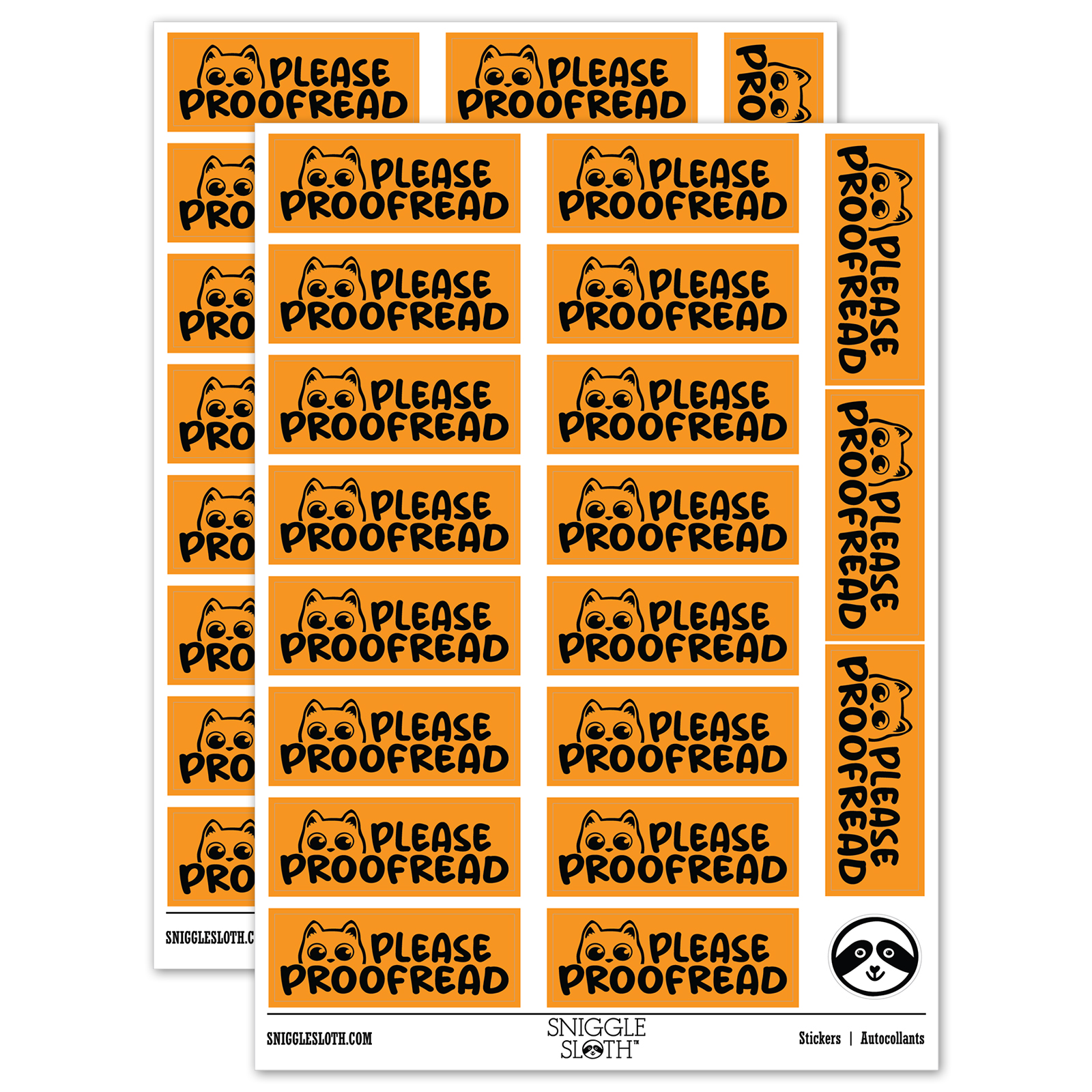 Please Proofread Teacher Student School Sticker Set - Orange - Gloss ...