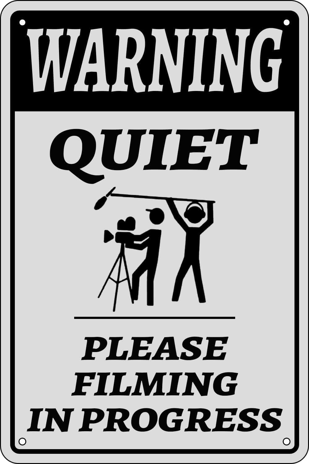 Please Quiet Please Filming In Progress Vintage Metal Tin Sign Wall ...