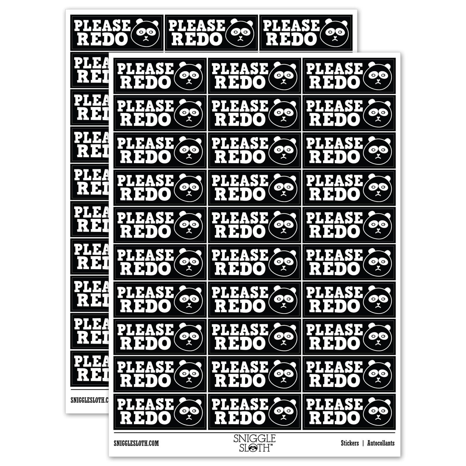 Please Redo Teacher Student School Sticker Set - Black - Matte Finish ...