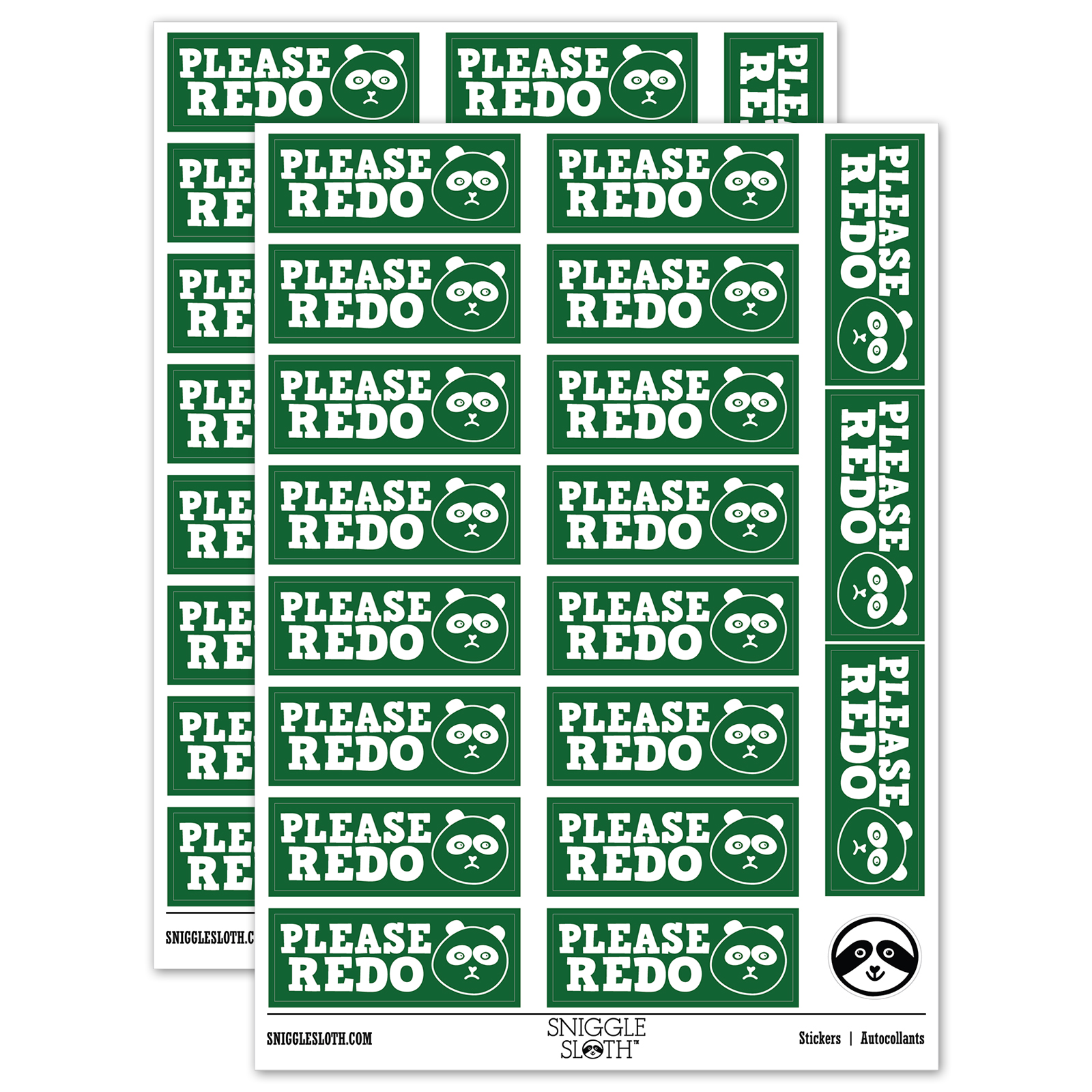 Please Redo Teacher Student School Sticker Set - Dark Green - Gloss ...