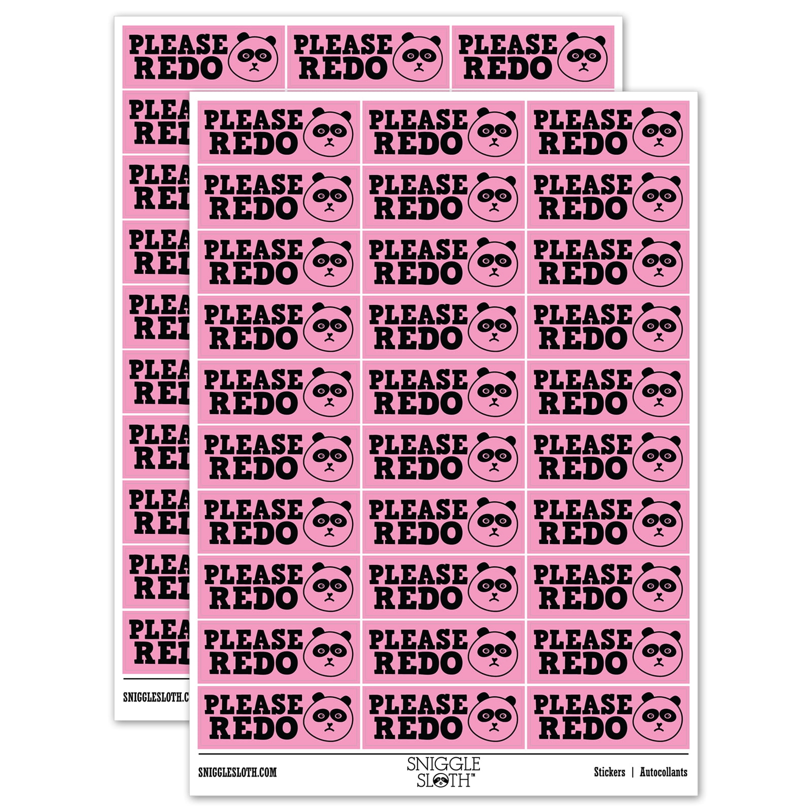Please Redo Teacher Student School Sticker Set - Light Pink - Gloss ...