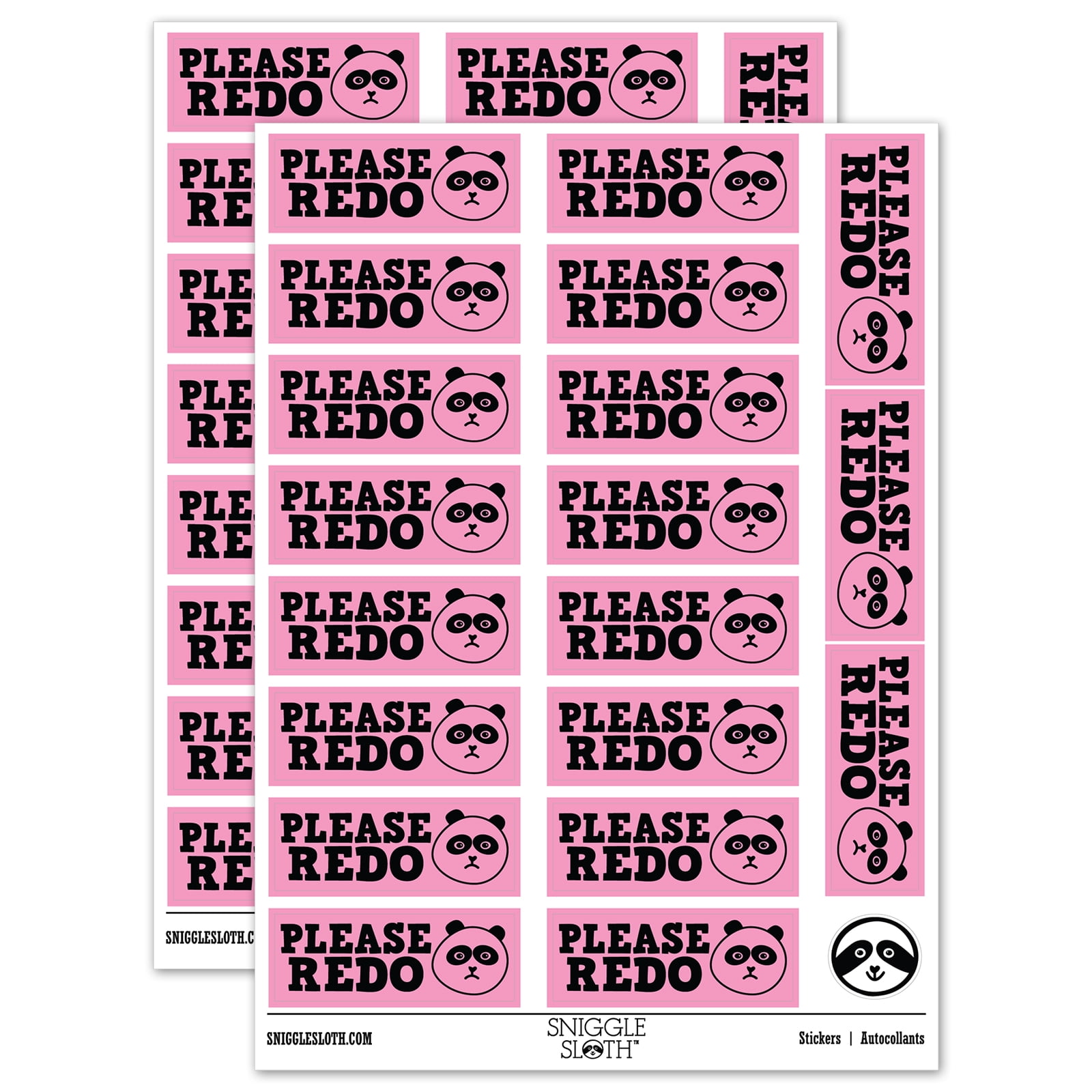 Please Redo Teacher Student School Sticker Set - Light Pink - Matte ...