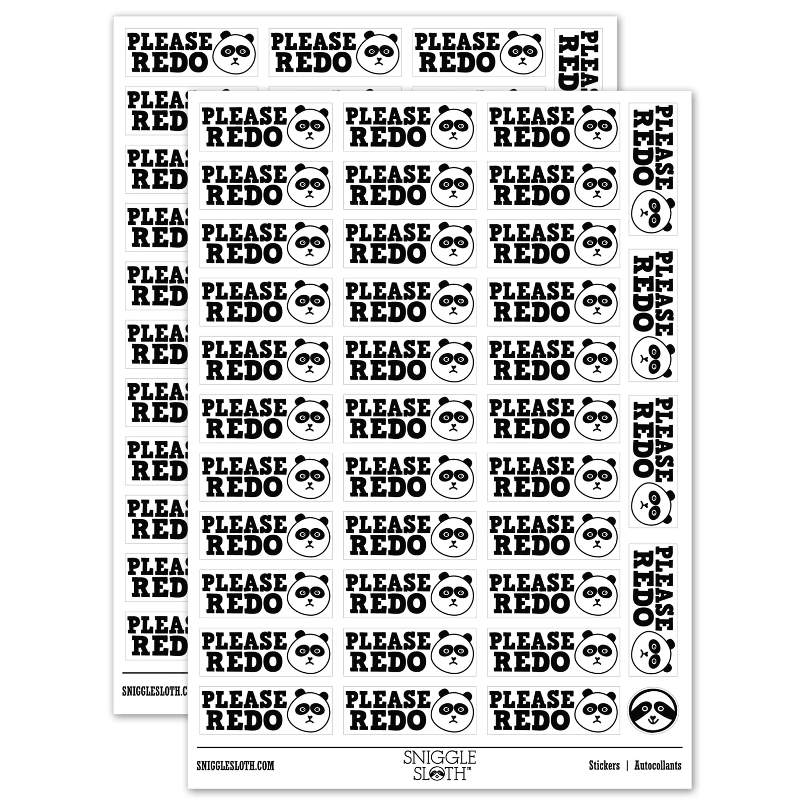 Please Redo Teacher Student School Sticker Set - White - Gloss Finish ...