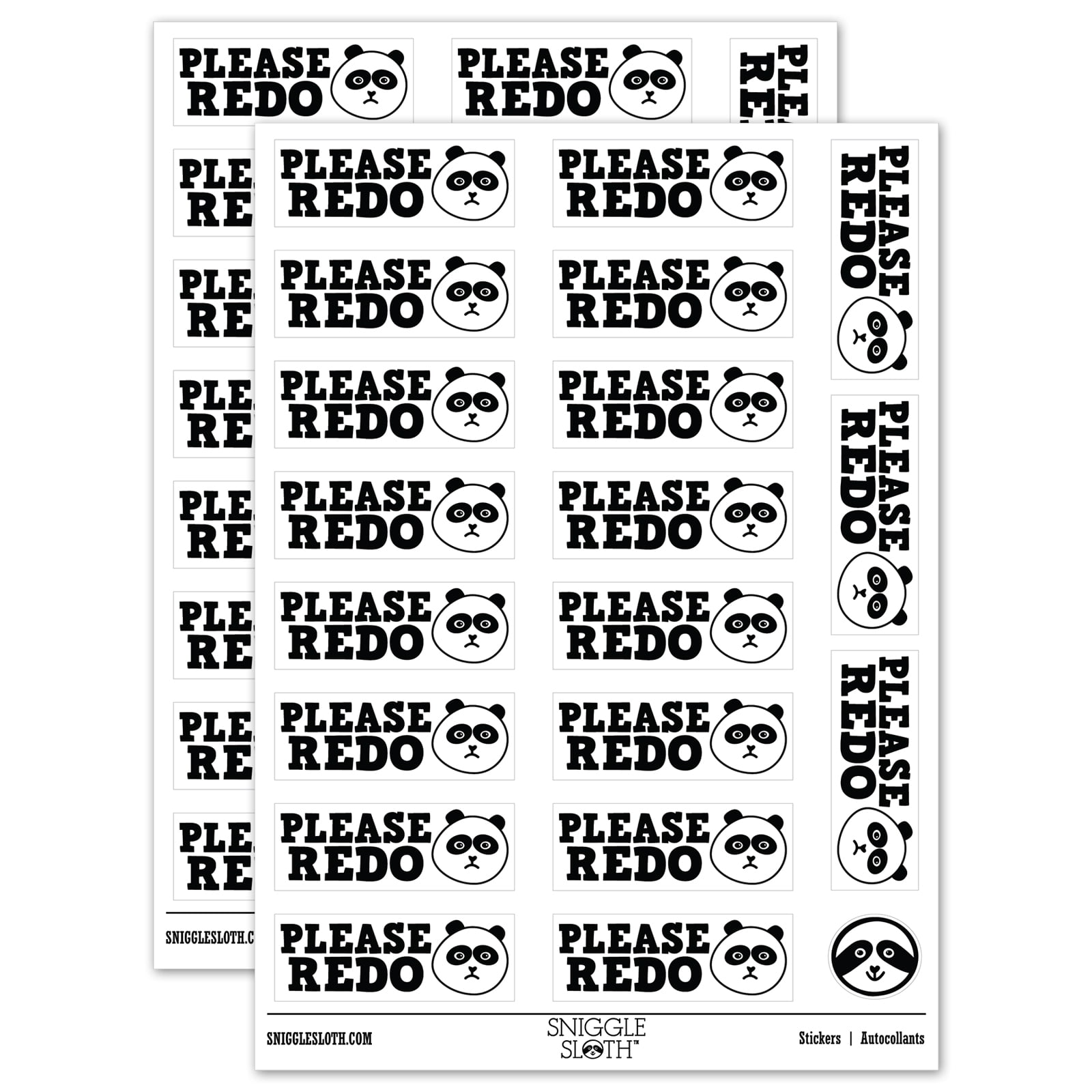 Please Redo Teacher Student School Sticker Set - White - Gloss Finish ...