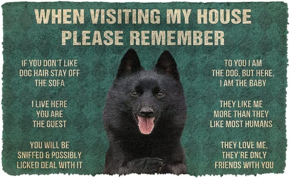 Please Remember Schipperke Dogs House Rules Door Mat Funny Entrance ...
