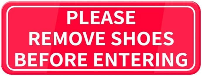Please Remove Shoes Before Entering Sign, 10"X3" Self Adhesive Sign For ...