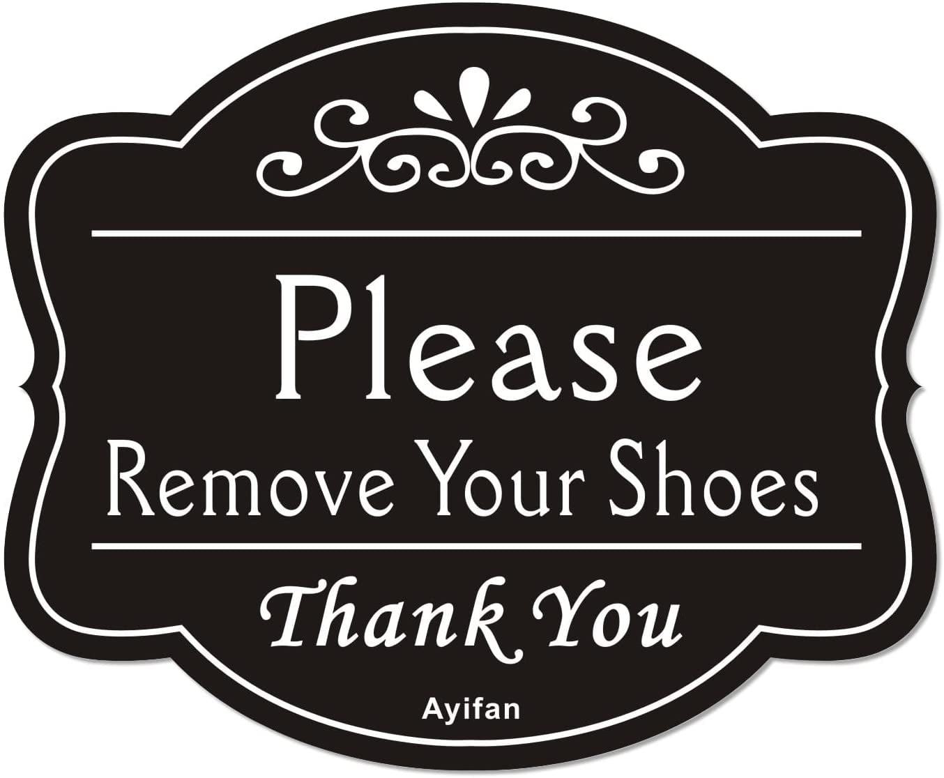 UV Protected Acrylic 'Please Remove Your Shoes' Sign - 6.7 x 5.5 inches ...