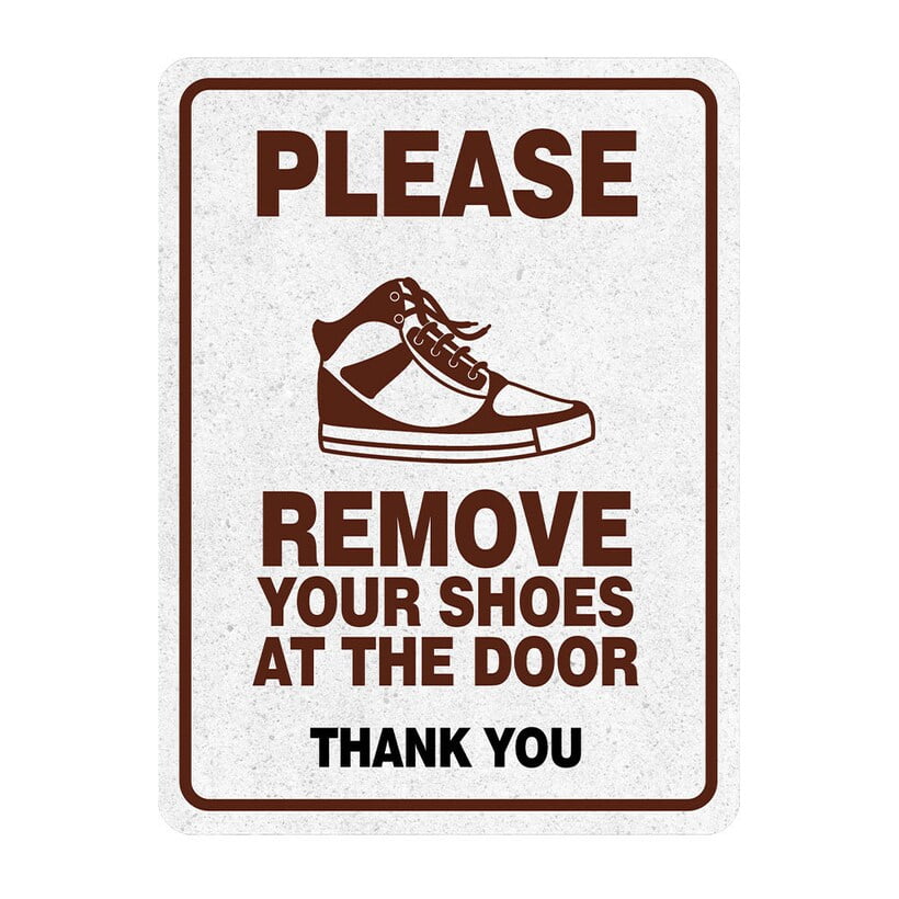 Please Remove Your Shoes At The Door Thank You Wall or Door Sign Public ...