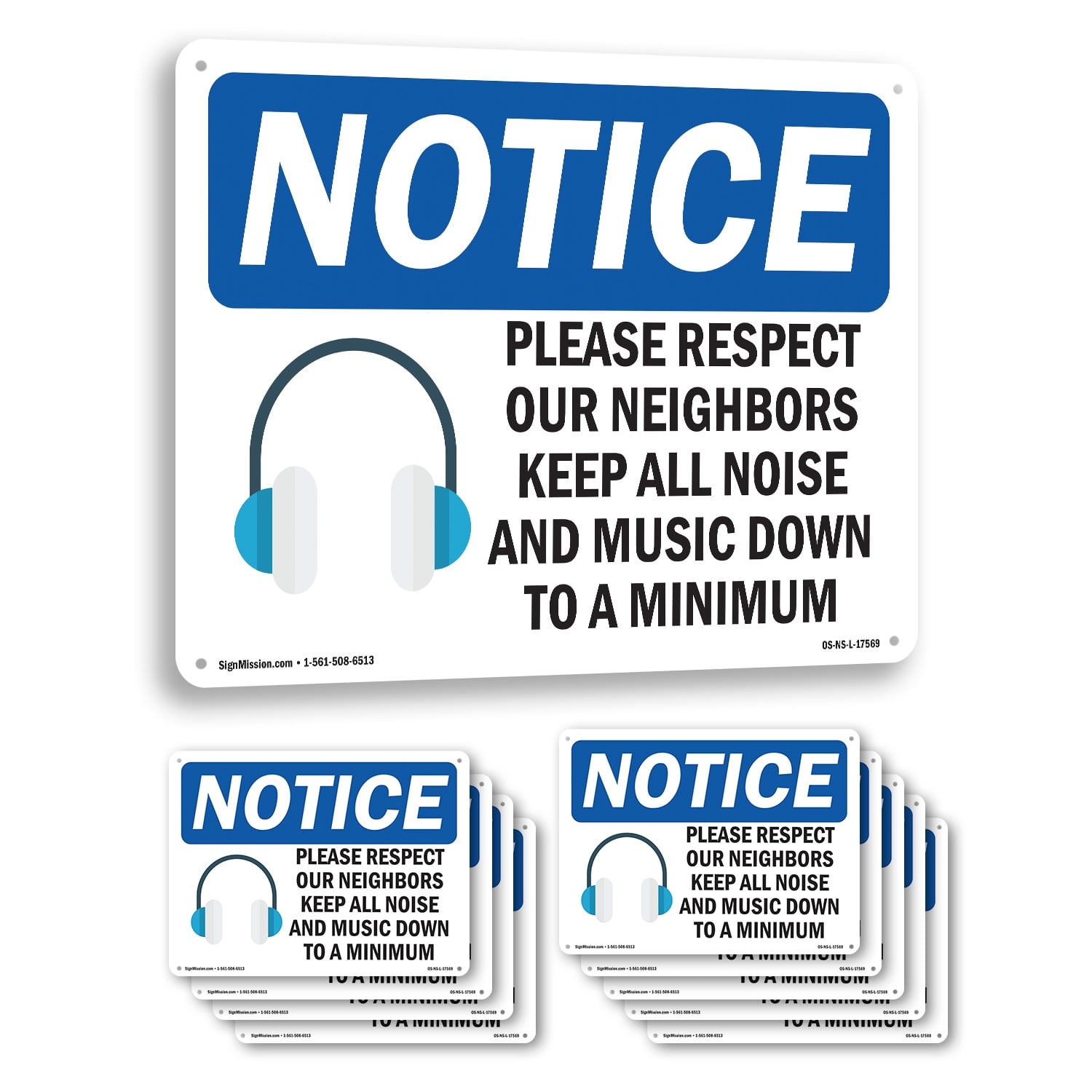 Please Respect Our Neighbors OSHA Notice Aluminum Sign 18 Inch x 12 ...
