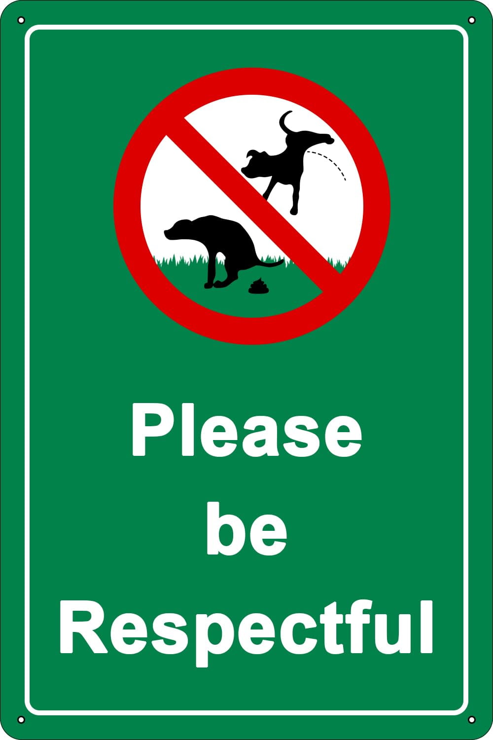 Please Be Respectful Metal Sign No Dog Pooping or Peeing Tin Signs Wall ...