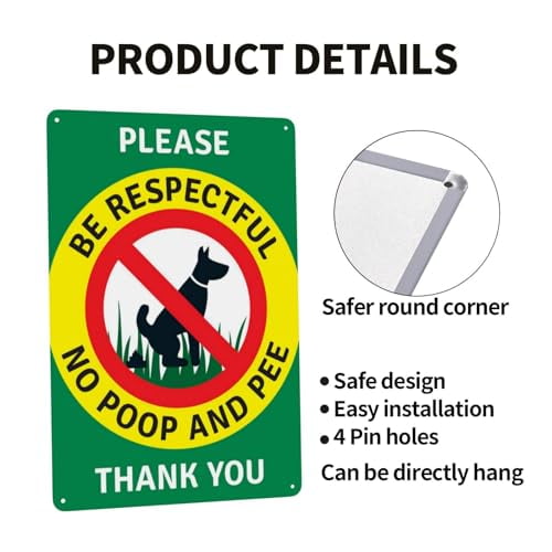 Please Be Respectful No Poop and Pee Sign Warning Sign, Retro Security ...