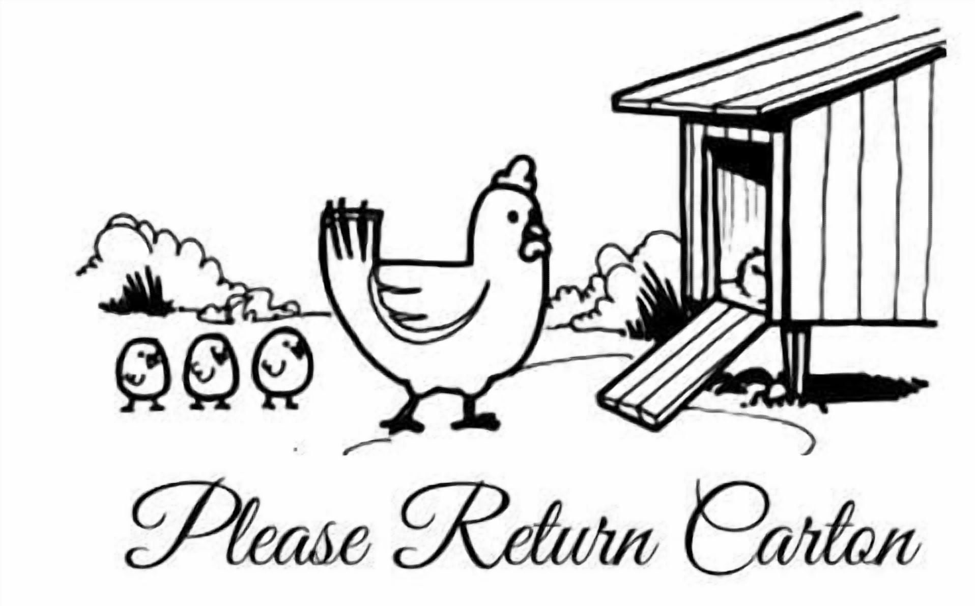 Please Return Carton - Egg Box - self Inking Stamp - 1 3/8" x 2 15/16 ...