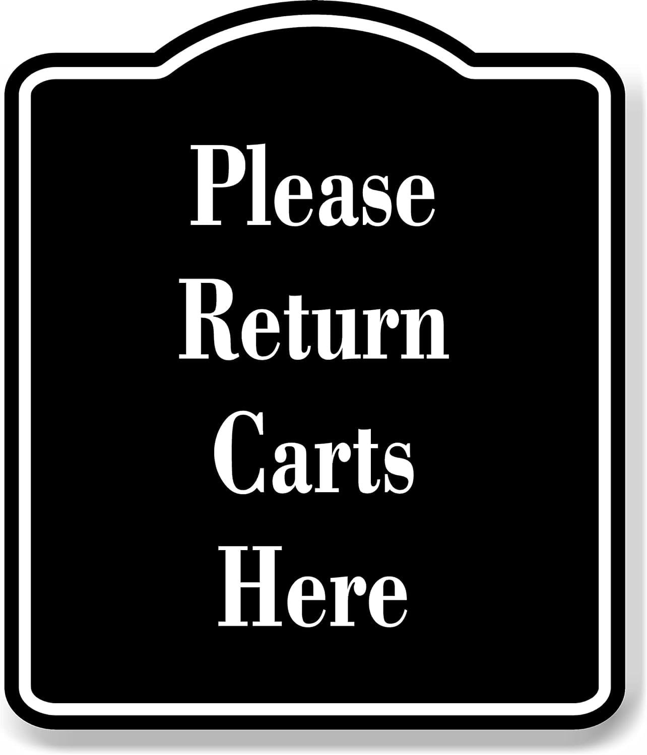 Please Return Carts Here Golf Course BLACK Aluminum Composite Sign, 20 ...