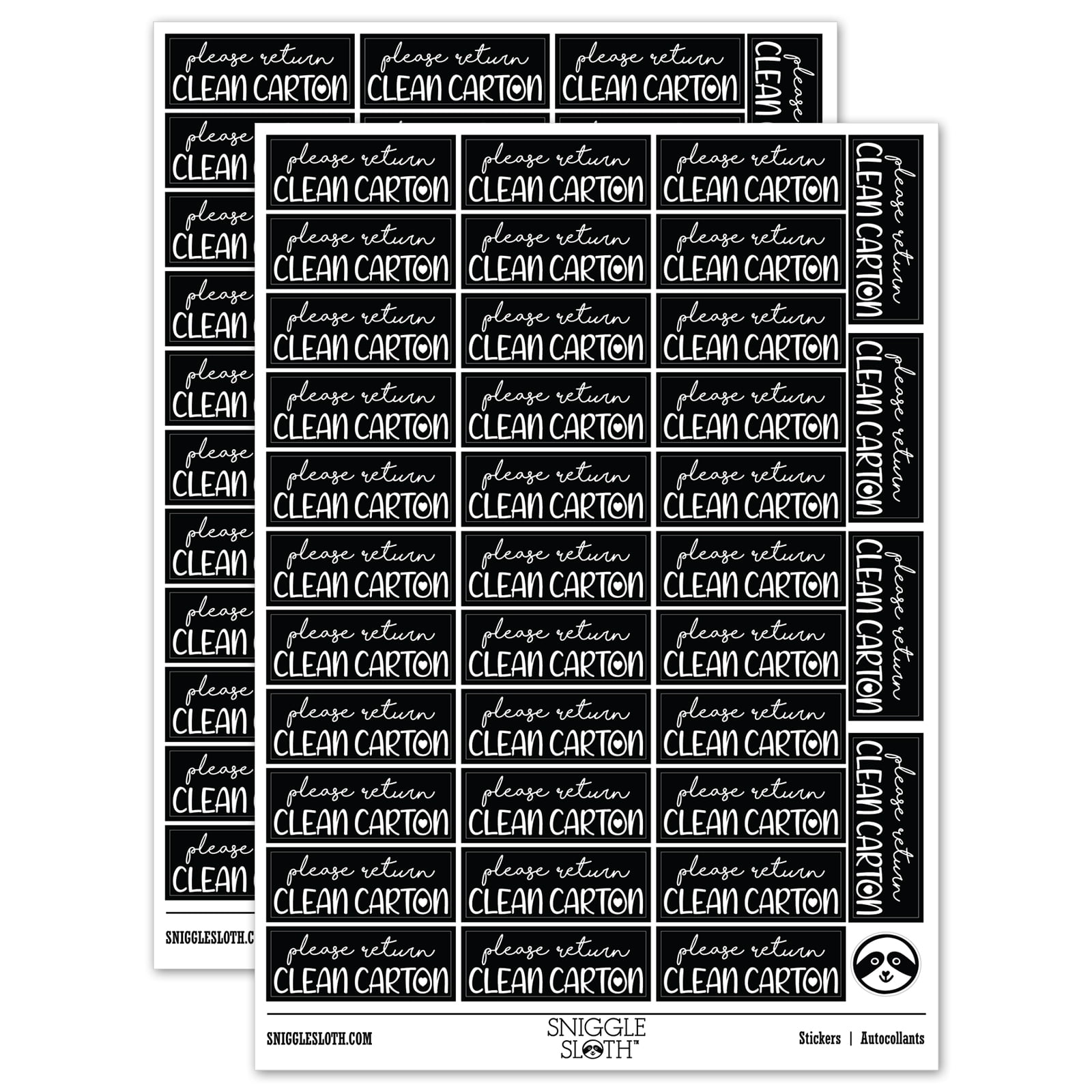 Please Return Clean Carton Egg Heart Detail Sticker Set - Black - Matte ...