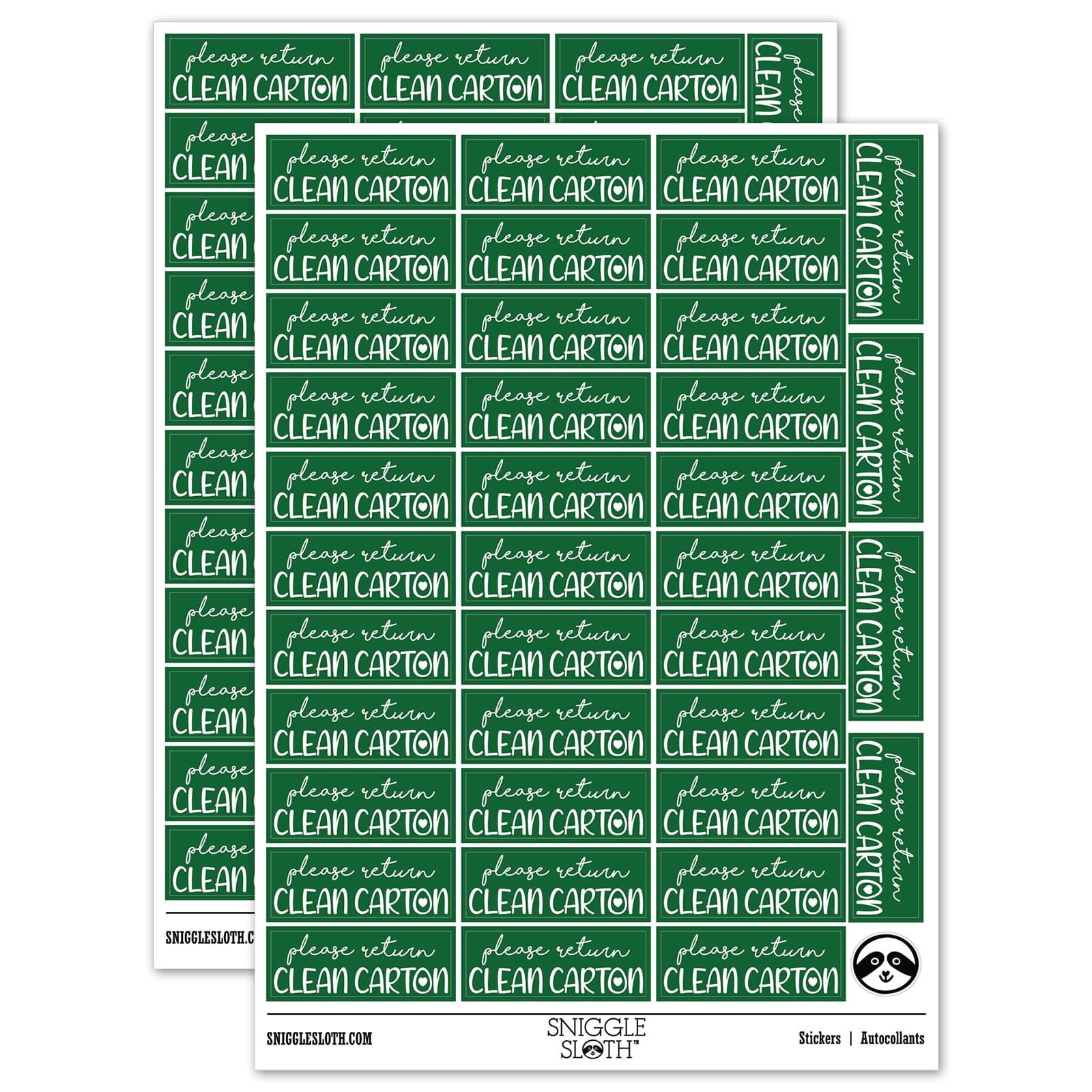 Please Return Clean Carton Egg Heart Detail Sticker Set - Dark Green ...