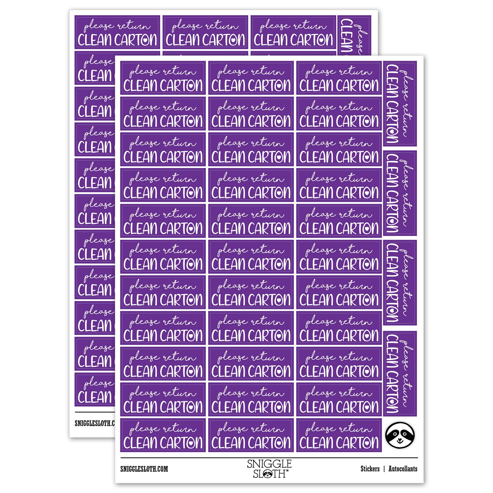 Please Return Clean Carton Egg Heart Detail Sticker Set - Purple ...