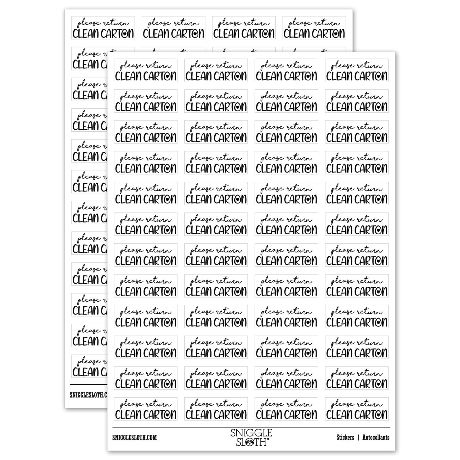 Please Return Clean Carton Egg Heart Detail Sticker Set - White - Gloss ...