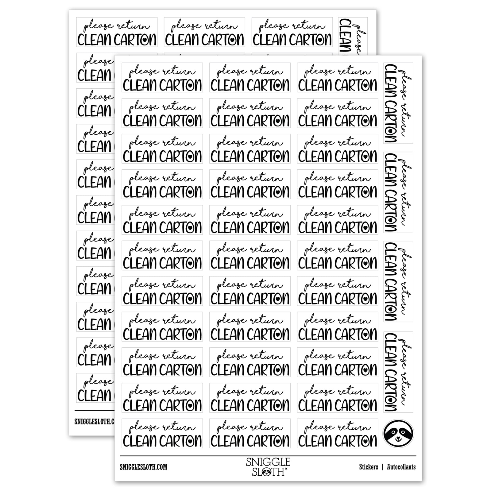 Please Return Clean Carton Egg Heart Detail Sticker Set - White - Gloss ...