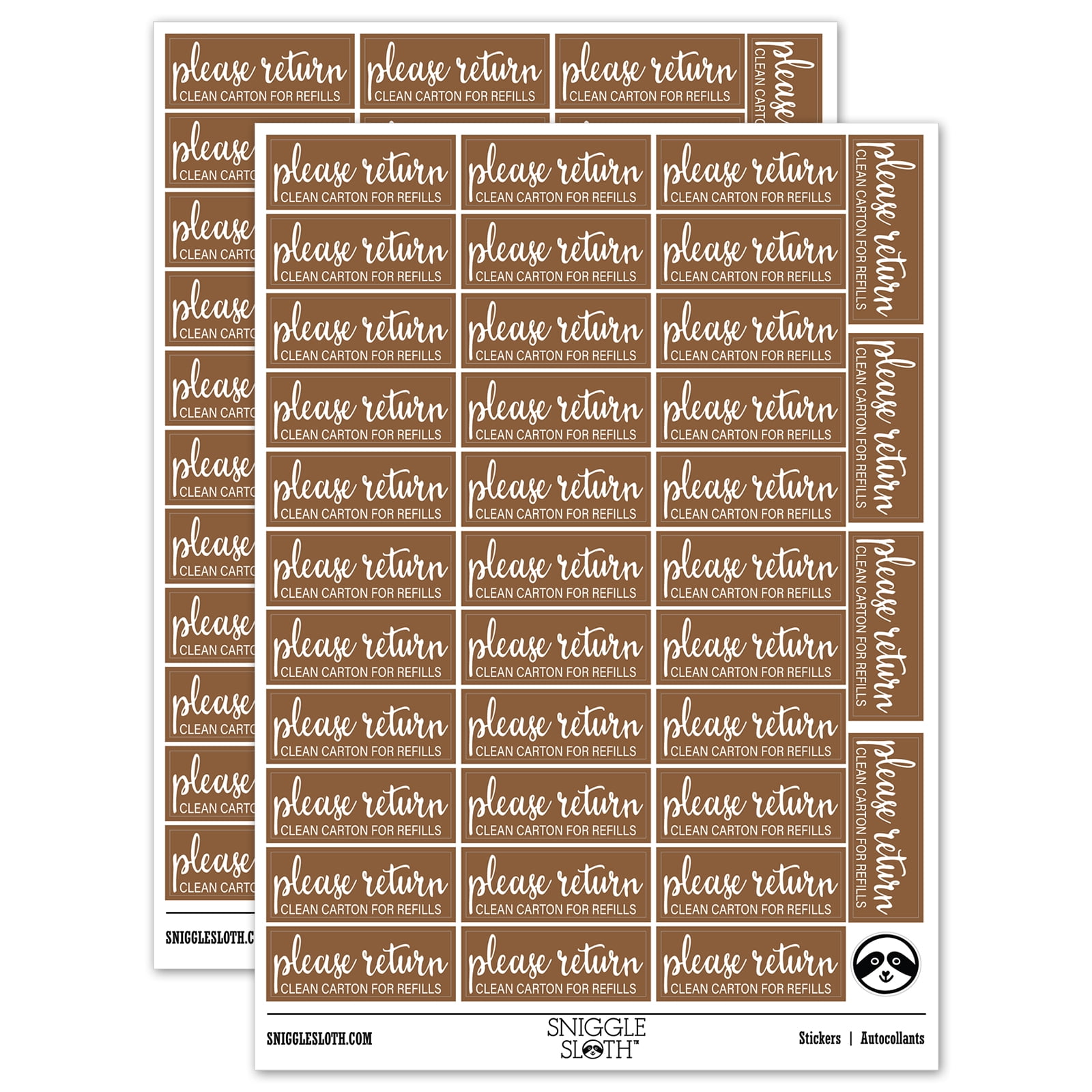 Please Return Clean Carton for Refills Eggs Sticker Set - Brown - Matte ...