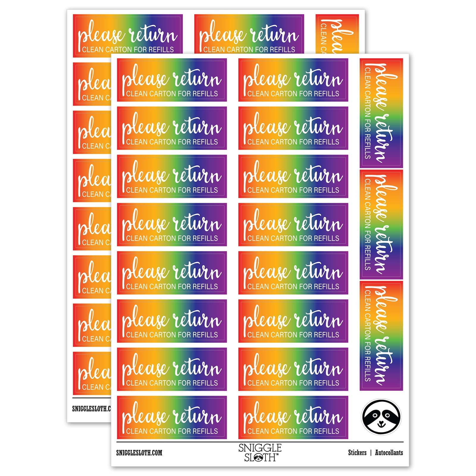 Please Return Clean Carton for Refills Eggs Sticker Set - Rainbow ...