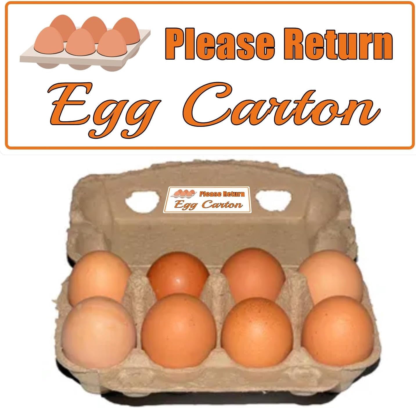 Please Return Egg Carton Tag Stickers 1x2.625 Inch Farm Fresh Chicken ...