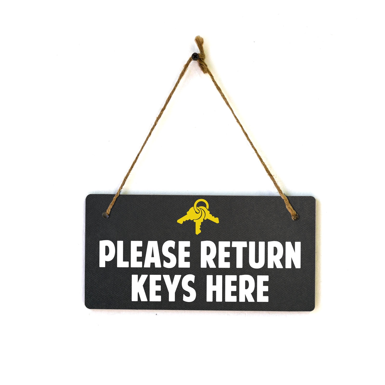 Please Return Keys Here 5x10 Hanging Plus Wall or Door Sign | Office ...