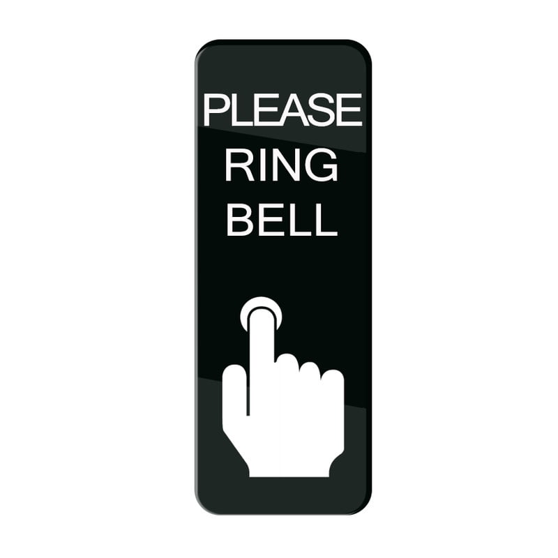 Please Ring Bell Sign, 10X3 Inch Acrylic Plaque With Strong Adhesives ...