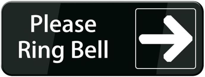 Please Ring Bell Sign With Right Arrow, 3x9 Inch Acrylic Modern ...