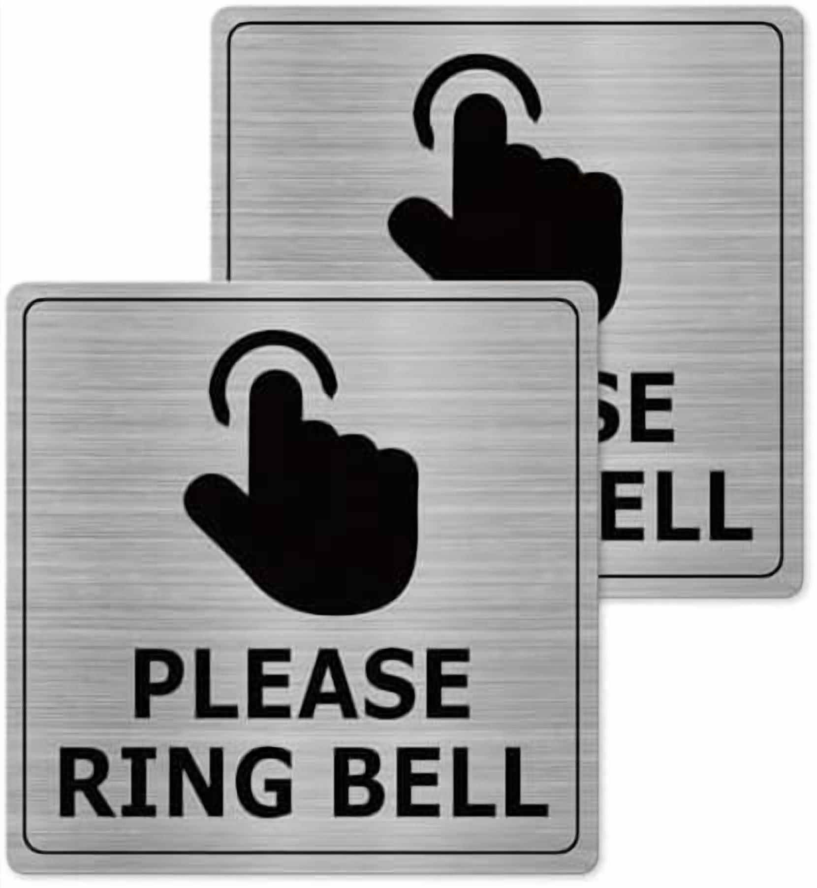 Please Ring Bell Signs 6 × 6 Inches Aluminum Self-Adhesive Waterproof ...